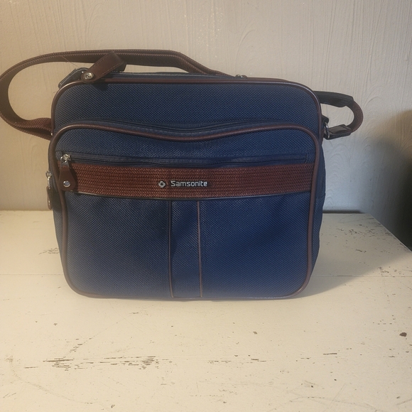 Samsonite | Bags | Samsonite Blue And Brown Mens Bag | Poshmark